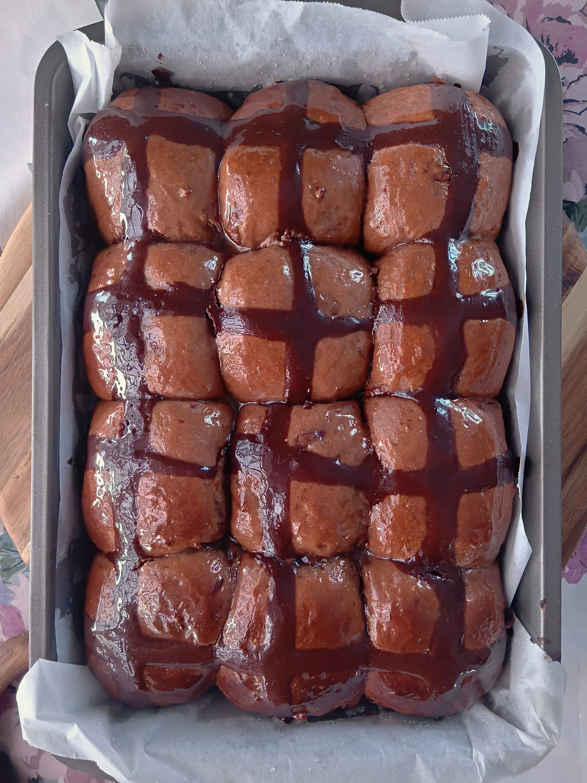 Chocolate Hot Cross Buns - A Dash Of Rose Marie
