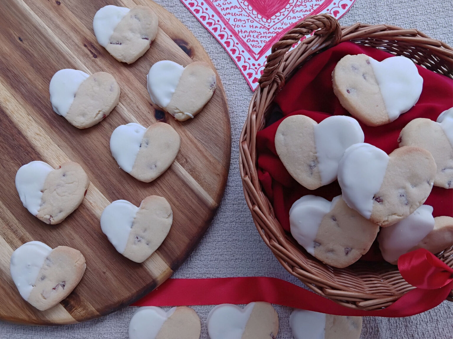 Strawberry Shortbread Heart Biscuits - A Dash Of Rose Marie